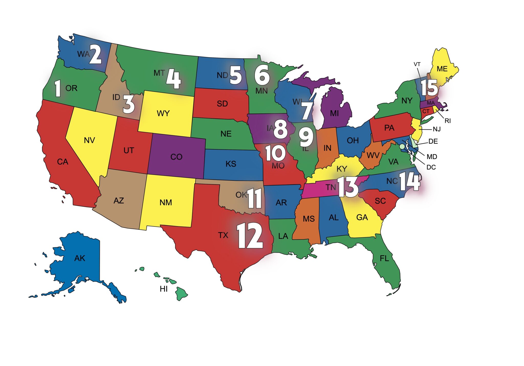 The Homework Guy Map: Best States to Buy a Car